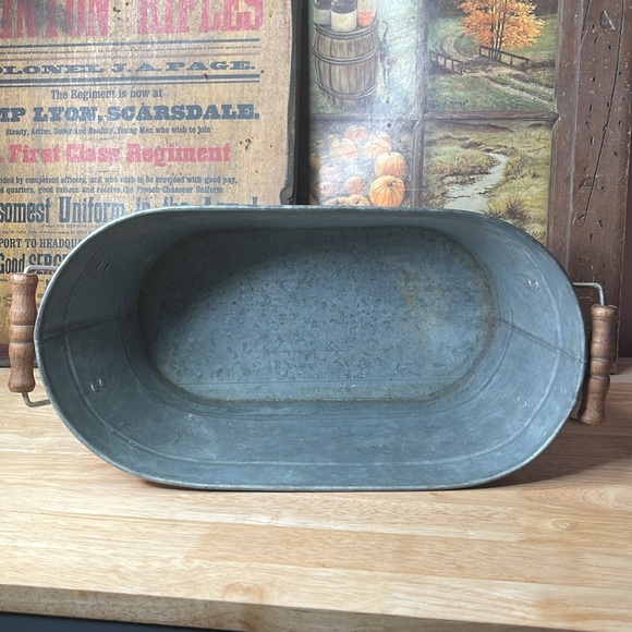 Accents | Farmhouse Metal Country Farmhouse Bin With Wood Handles ...